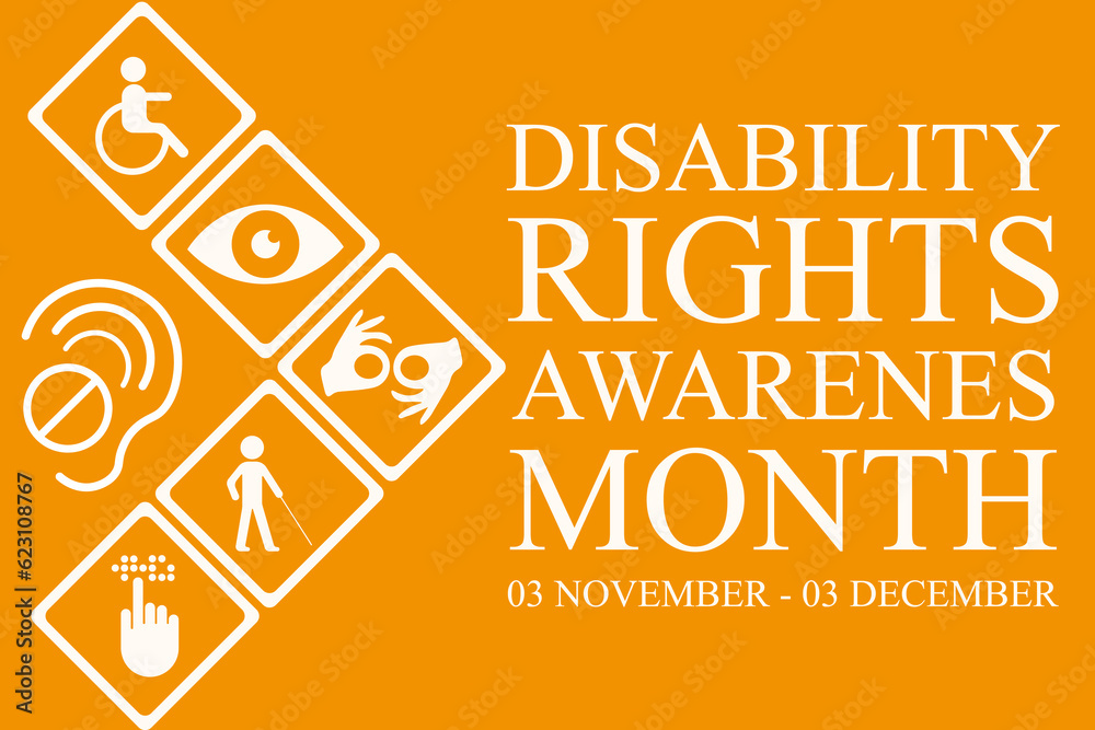 Disability Rights Awareness Month big horizontal Banner. Vector ...