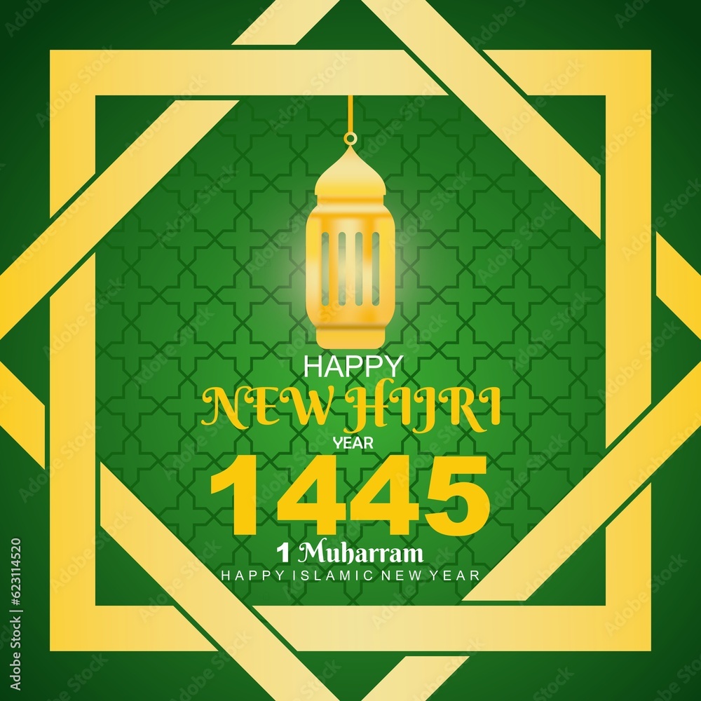 Happy New Hijri Year, Islamic New Year 1445 Hijriyah social media post ...