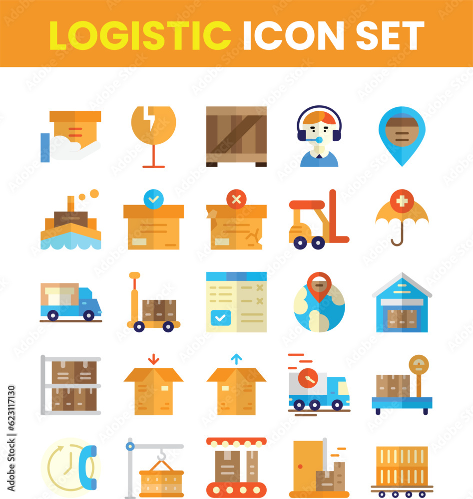 Vetor de Logistics icon set. Containing distribution, shipping ... Vetor de Logistics icon set. Containing distribution, shipping ...