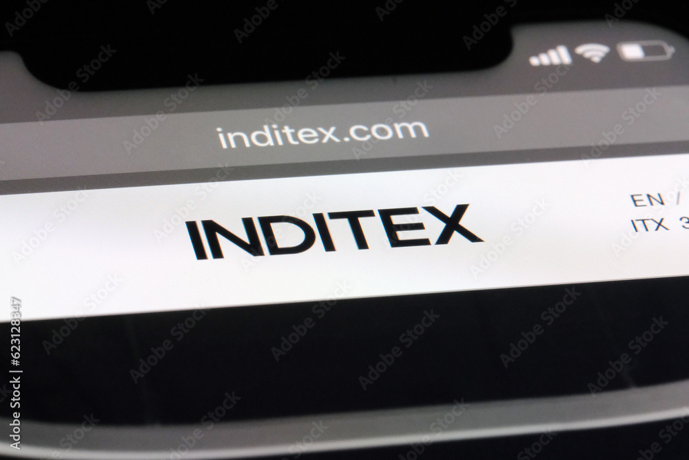 Shanghai,China-July 13th 2023: Inditex brand logo on official website ...