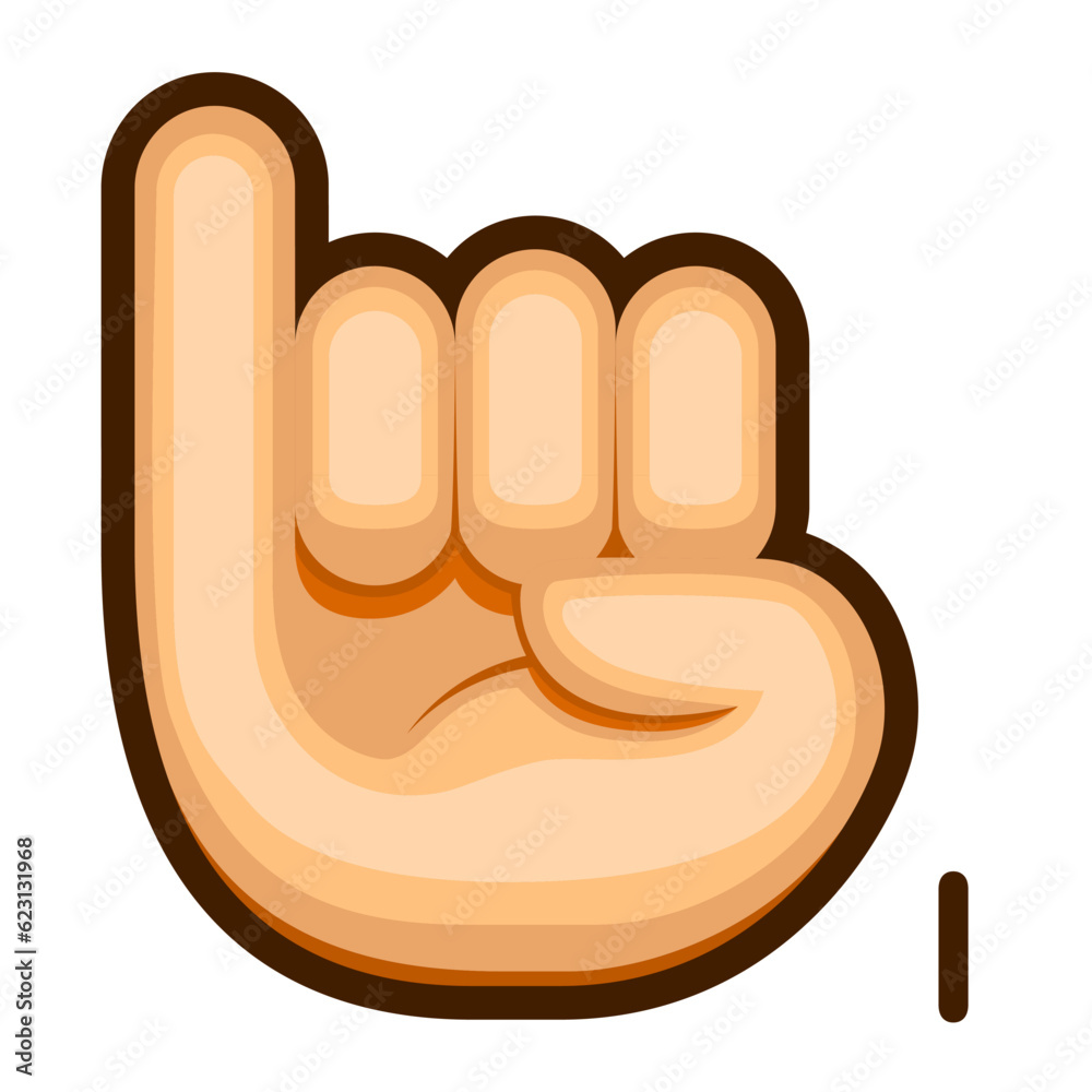 Vector Cartoon Sign Language icon Letter I Stock Vector | Adobe Stock