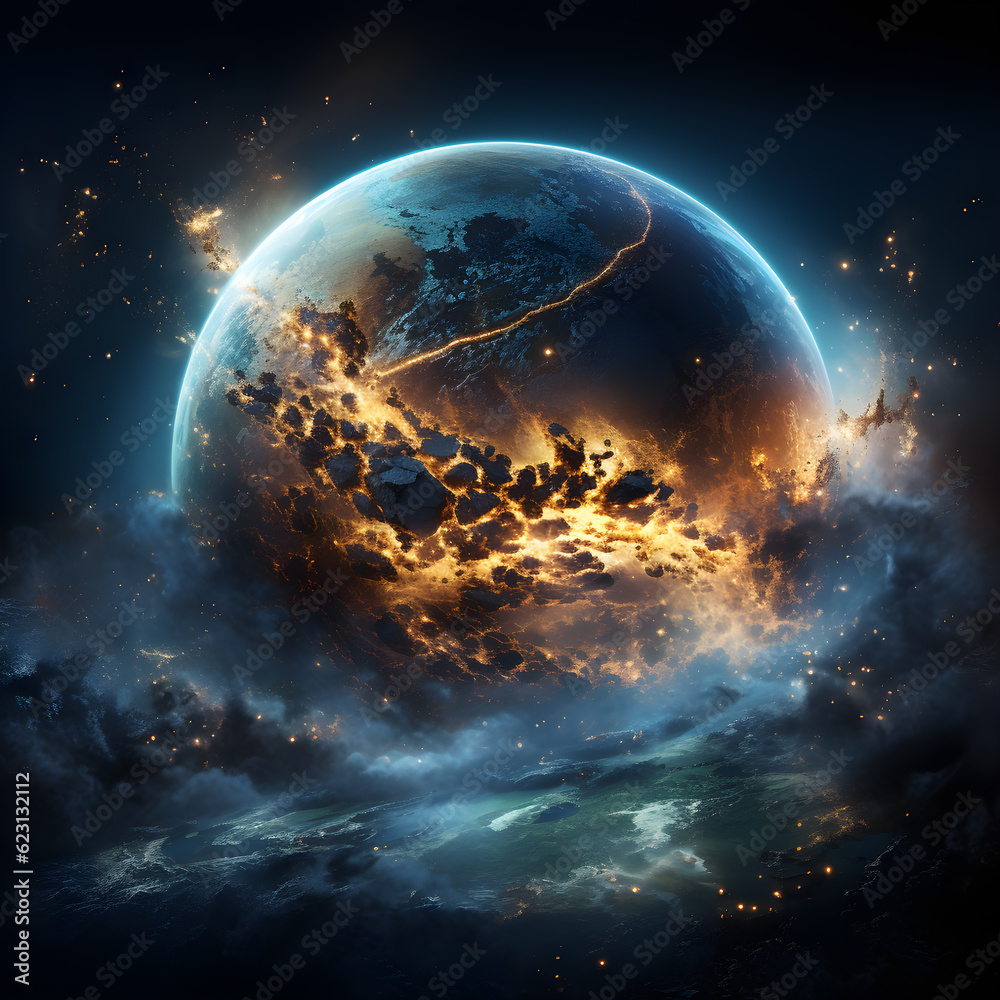 Doomsday. the end of the planet earth. Environmental concept ...