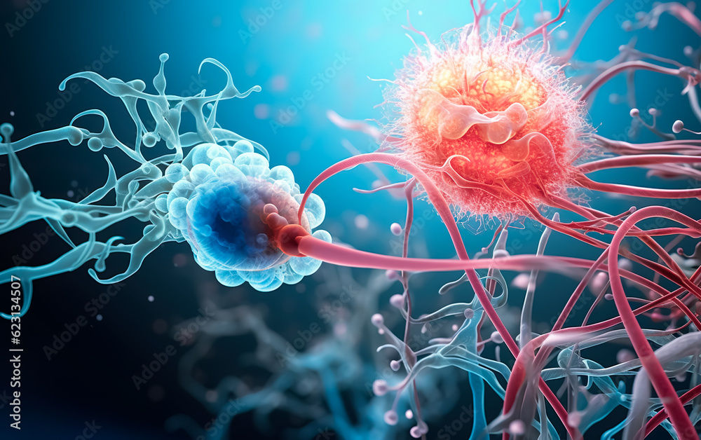 Nervous system or tumor cell concepts.microbiology sea anemone or ...
