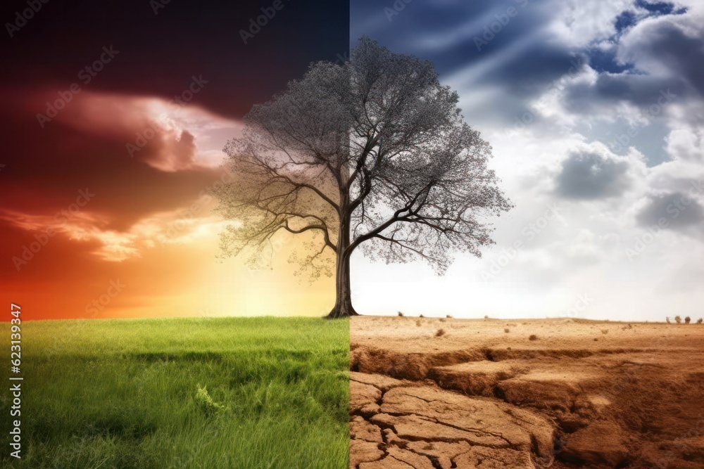 Background with the consequences of global warming and the problem of ...