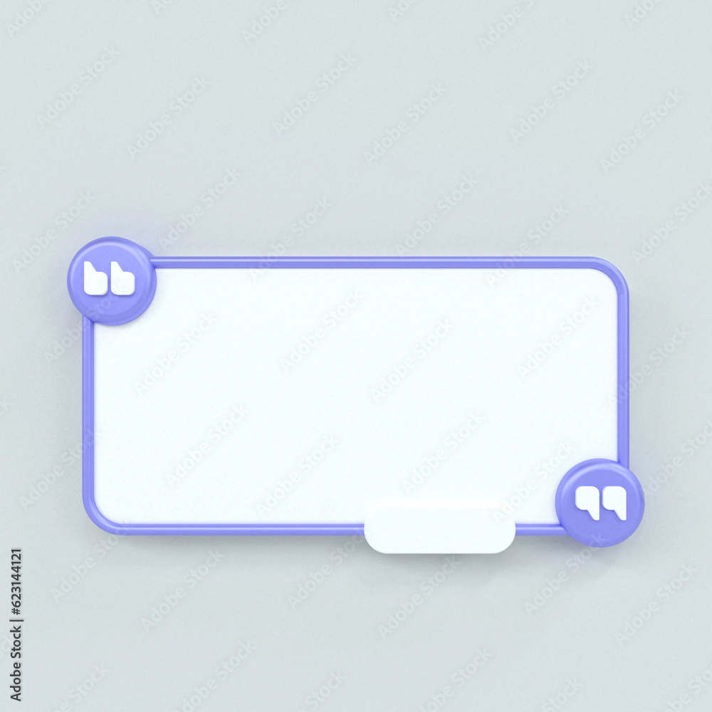 3d rendering quote frames box blank templates realistic Minimal text ...