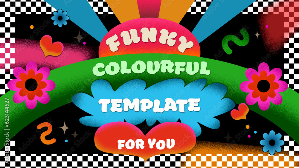 Funky Colorful Titles Stock Template | Adobe Stock