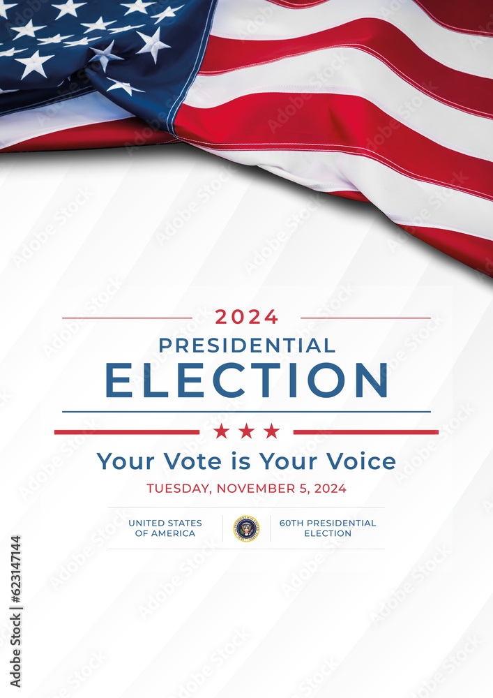 2024 United States Presidential Elections Banner/Poster with US symbols ...