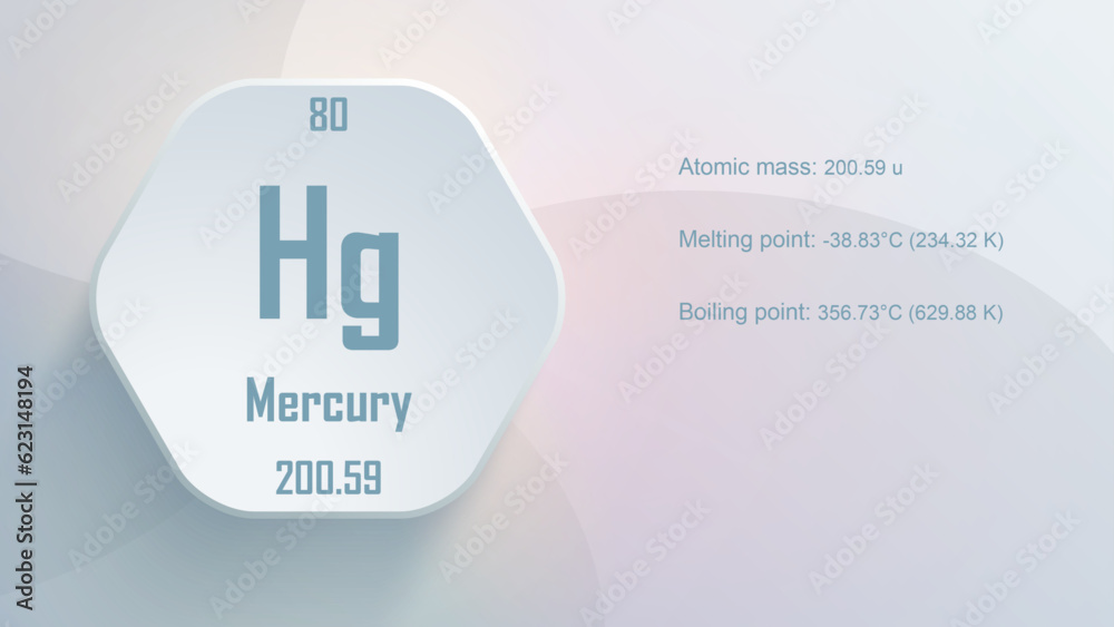 Modern periodic table element Mercury 3D Vector Illustration Stock ...