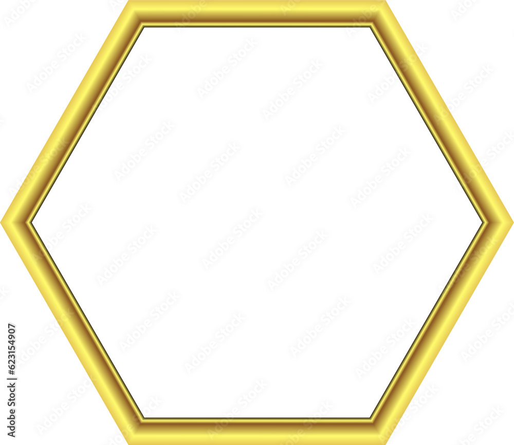 Hexagon Shape Gold picture frame luxury golden frame gold border Golden ...