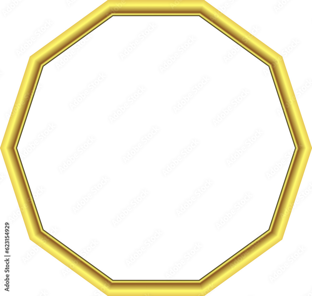Decagon Shape Gold picture frame luxury golden frame gold border Golden ...