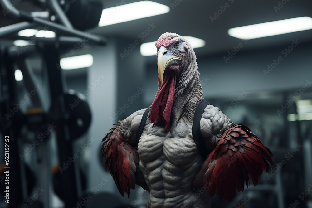 fit Turkey standing at the gym, Fit and Fabulous, Muscular Turkey Takes ...