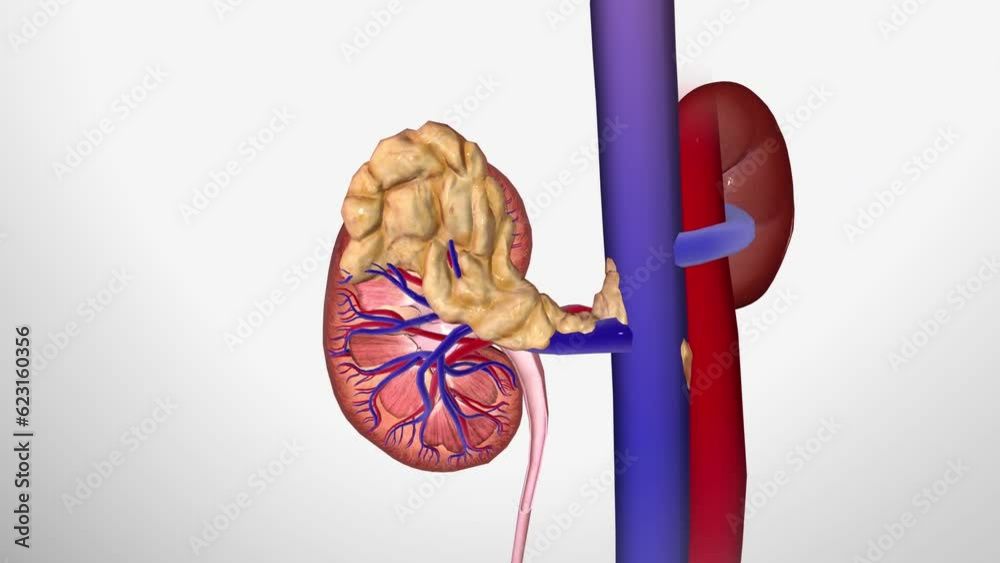 Stage IV kidney cancer. has spread beyond the layer of fatty tissue ...