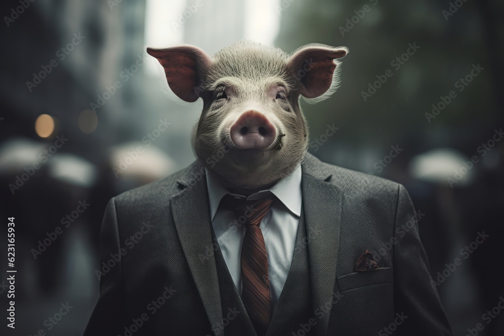 Pig in Business Suit, A Humorous Take on Corporate Life, Happy Piglet ...