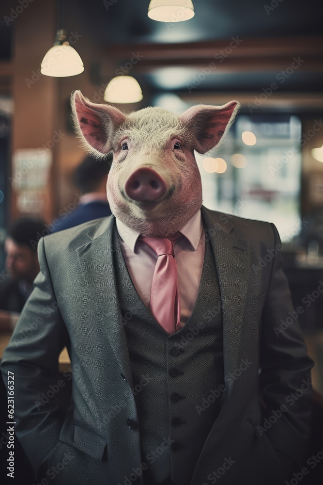 Pig in Business Suit, A Humorous Take on Corporate Life, Happy Piglet ...