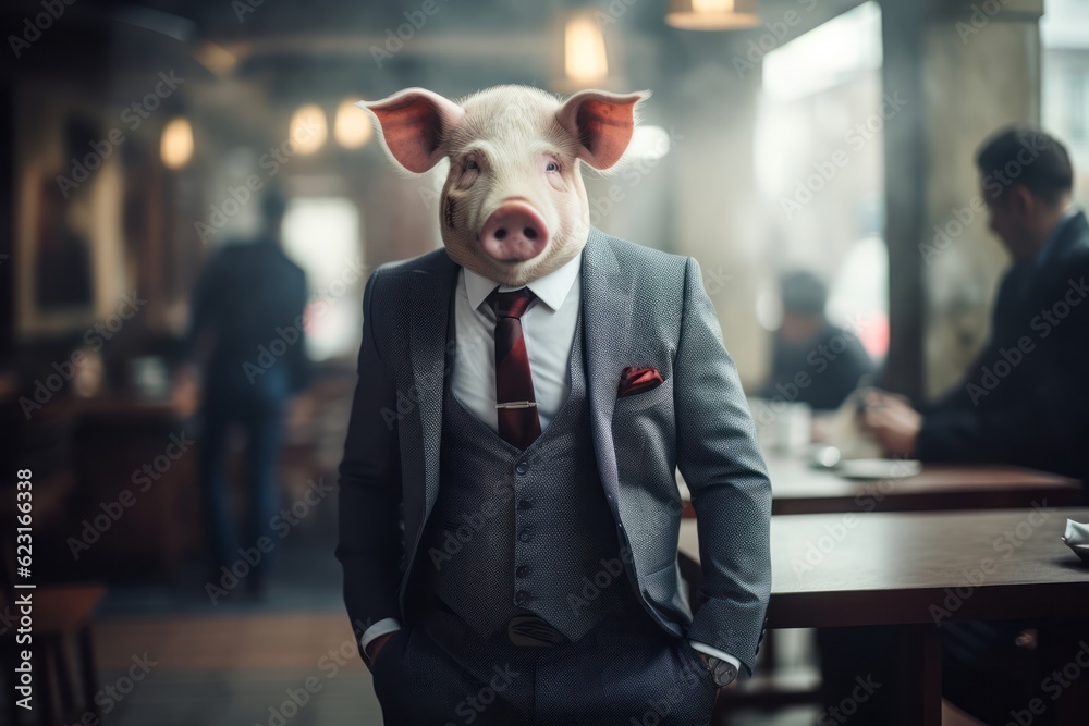 Pig in Business Suit, A Humorous Take on Corporate Life, Happy Piglet ...