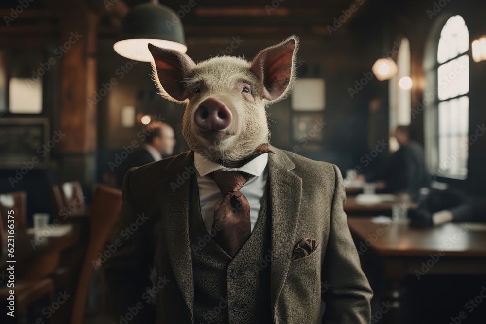 Pig in Business Suit, A Humorous Take on Corporate Life, Happy Piglet ...