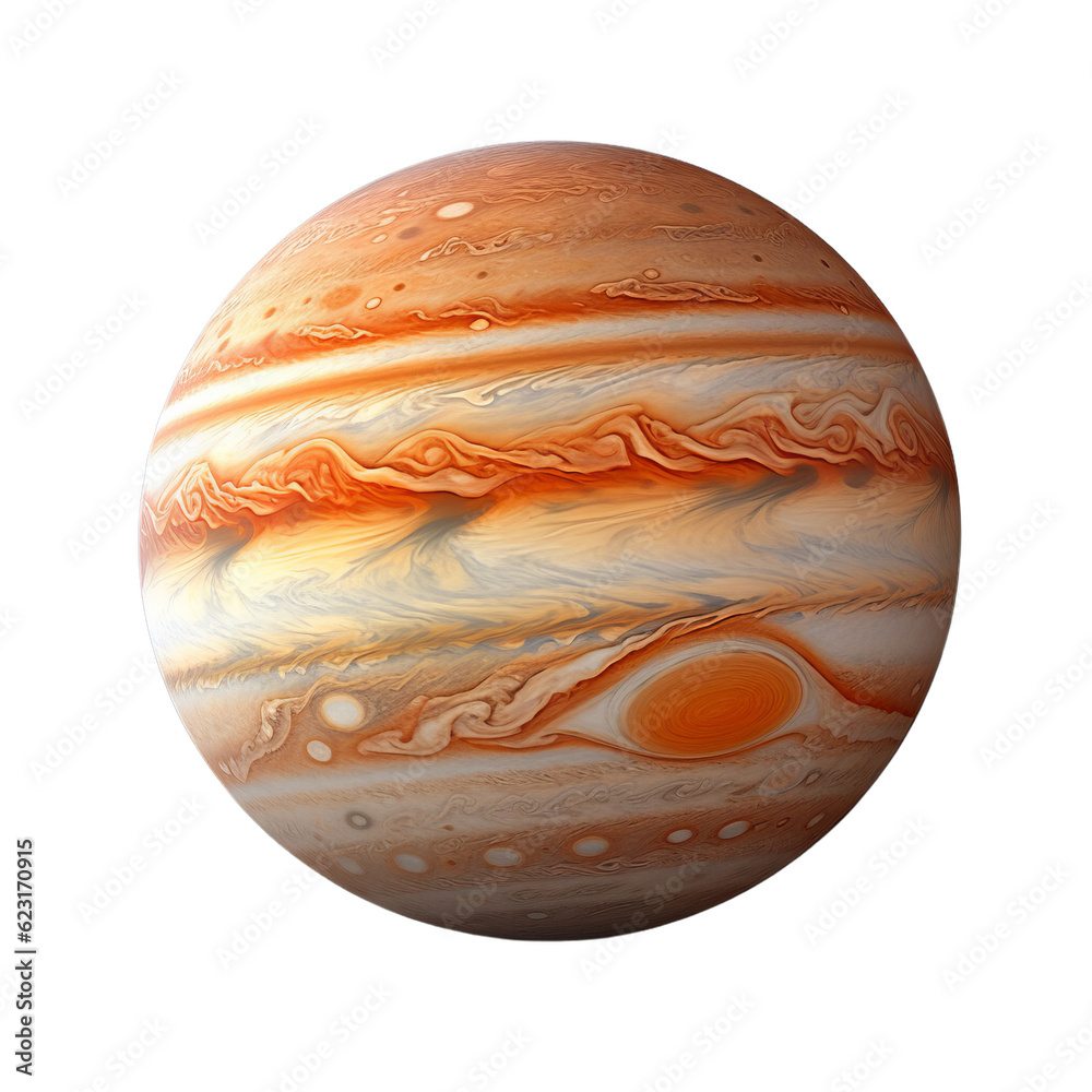 Jupiter planet isolated on transparent background cutout. High ...