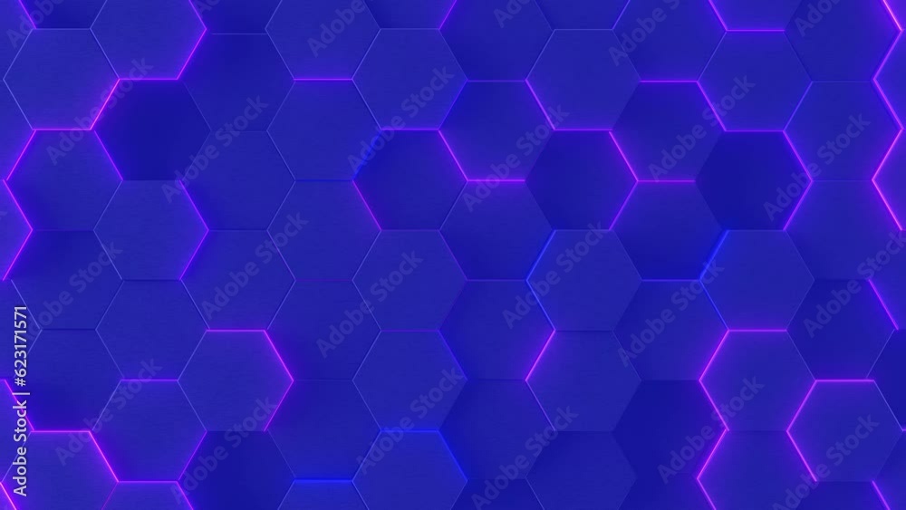 blue, hexagon geometric surface loop 1a. light bright clean minimal hexagonal grid pattern ...