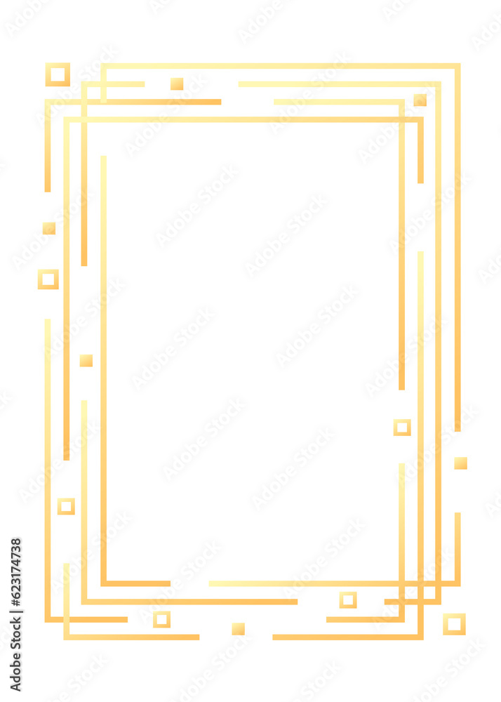 Abstract rectangle frame. Vertical rectangular golden frame.PNG with ...