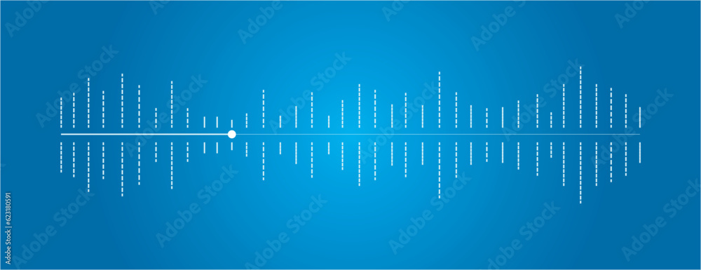 Equalizer wave banner background. Vector isolated Illustration. White ...