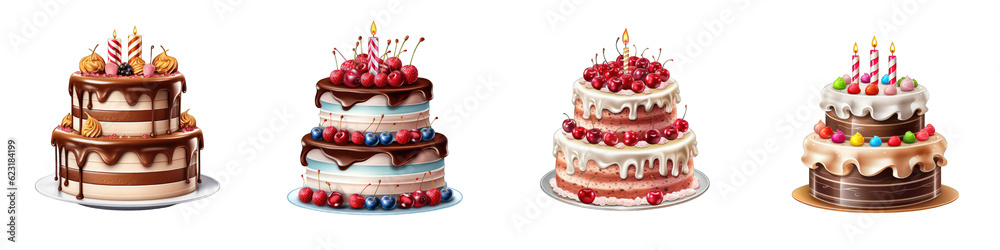 Birthday Cake clipart collection, vector, icons isolated on transparent ...