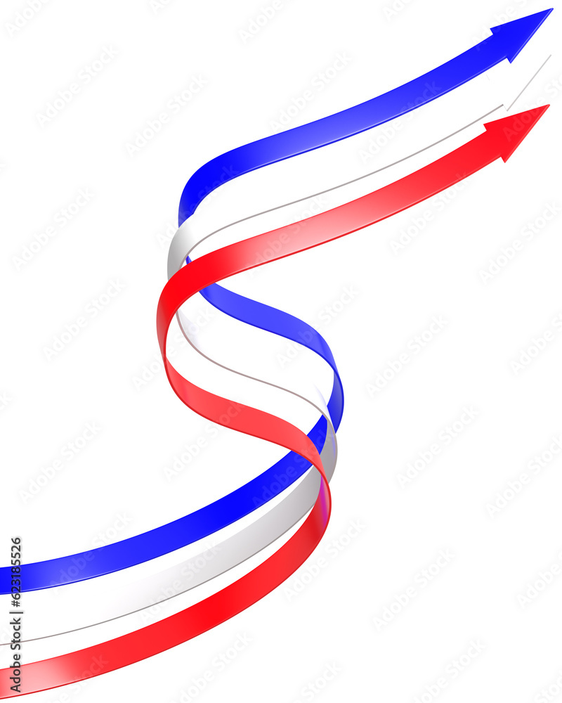 Three arrows pointing upwards with colors of the French flag - Concept ...