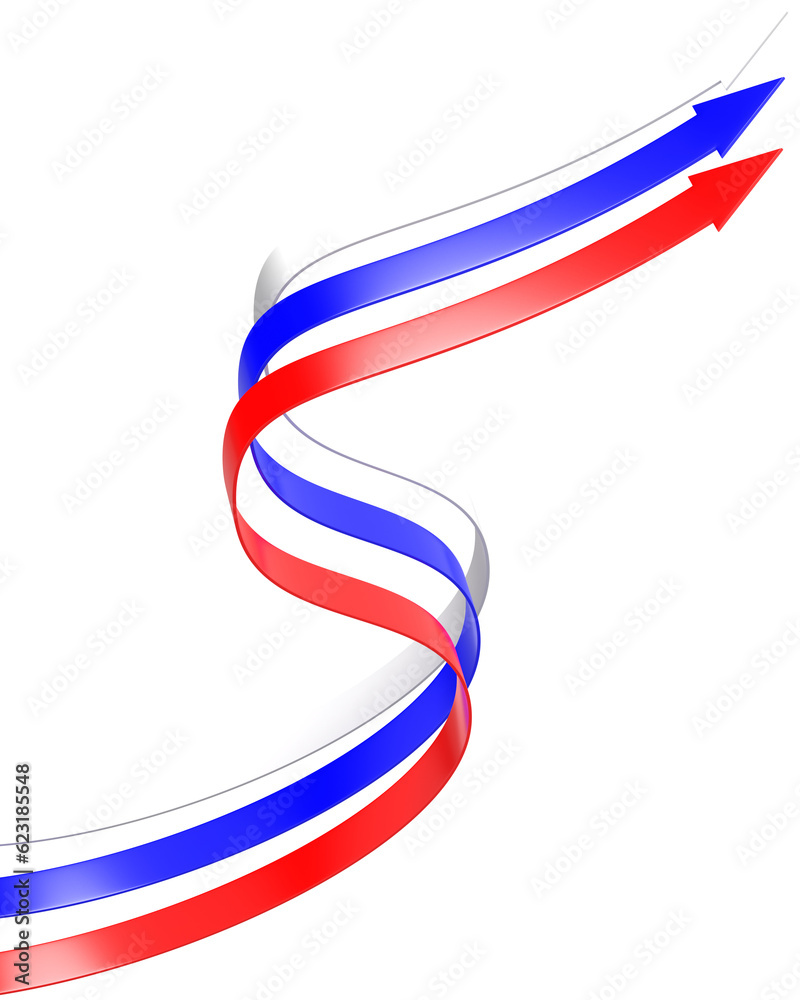 Three arrows pointing upwards with colors of the Russian flag - Concept ...