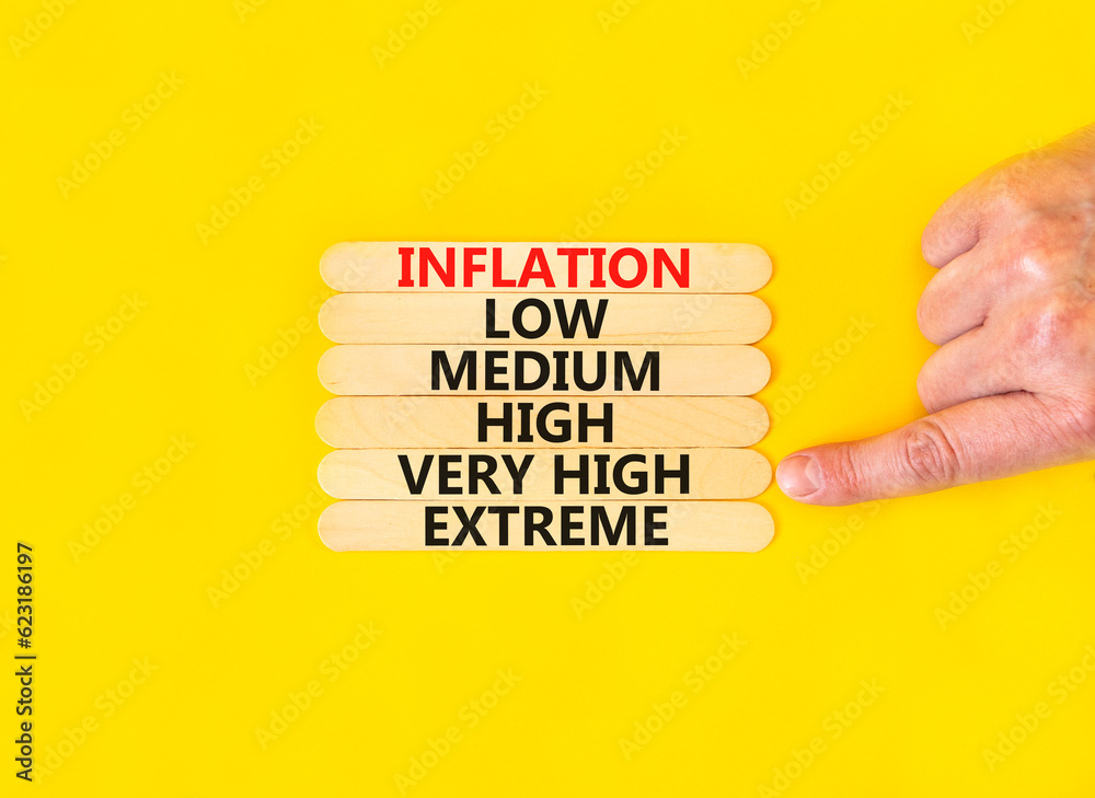 Very High inflation symbol. Concept word Inflation low medium high very ...