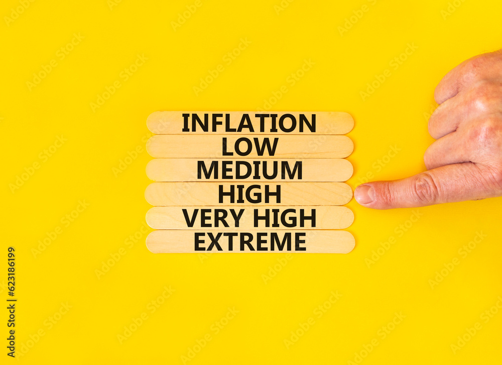High inflation symbol. Concept word Inflation low medium high very high ...