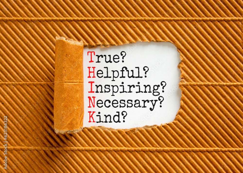 Think symbol. Concept words Think before you speak true helpful ...