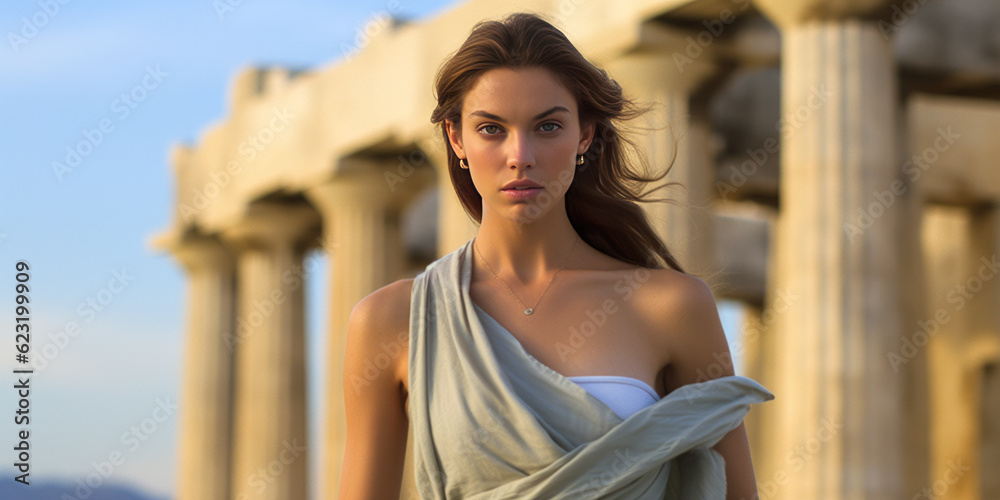 Enthralling depiction of a young brunette envisioned as Venus, the ...