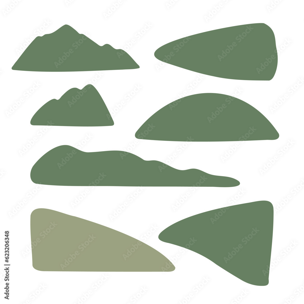 mountain landscape creator clipart, vector travel illustration, road ...