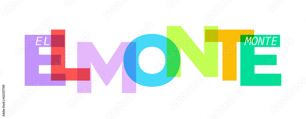 EL MONTE. The name of the city on a white background. Vector design ...