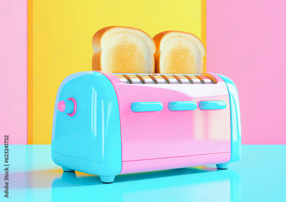 Colorful home toaster in the style of industrial design from the 60s on ...