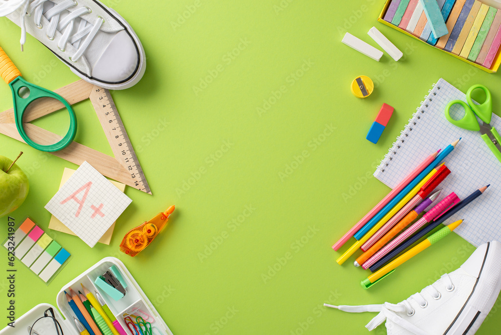 Showcase the essence of education with this top view picture of a pair ...