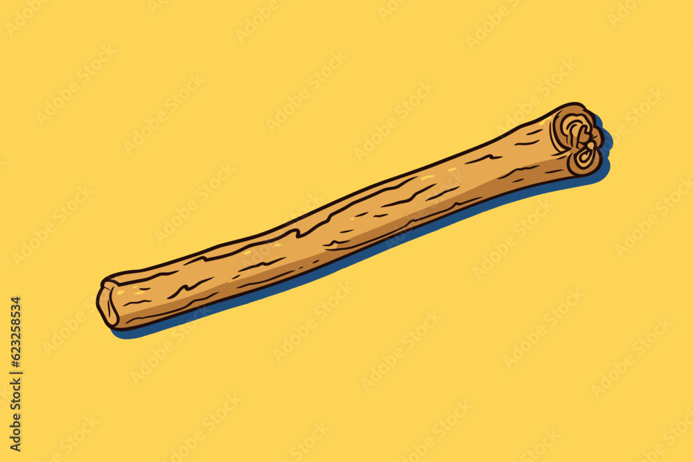 Doodle inspired Miswak stick, cartoon sticker, sketch, vector ...