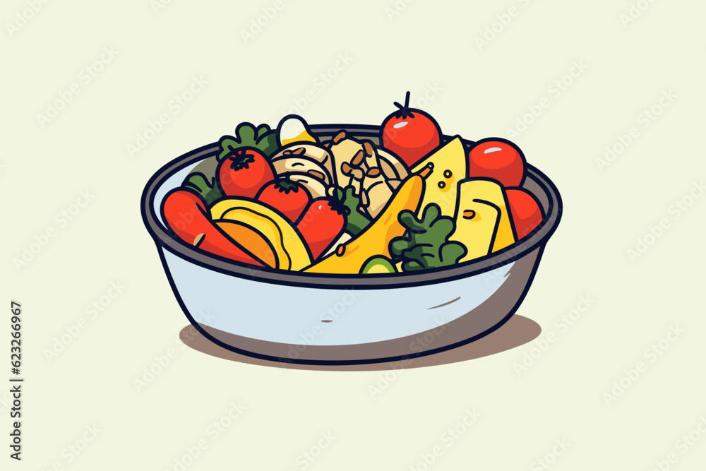 Vetor de Doodle inspired Side dish, cartoon sticker, sketch, vector ...
