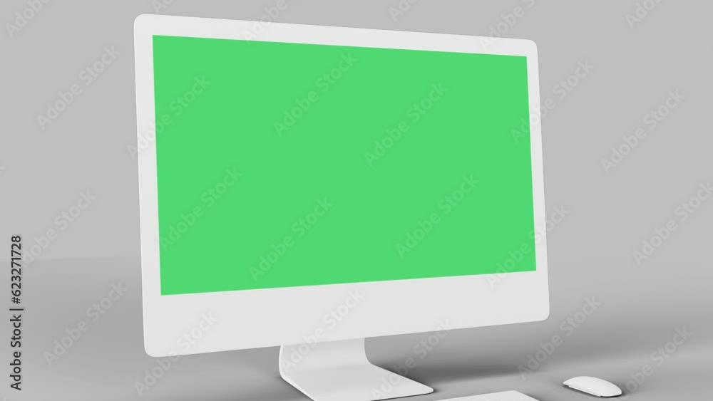 MacBook with green screen isolated on green screen background. HD ...