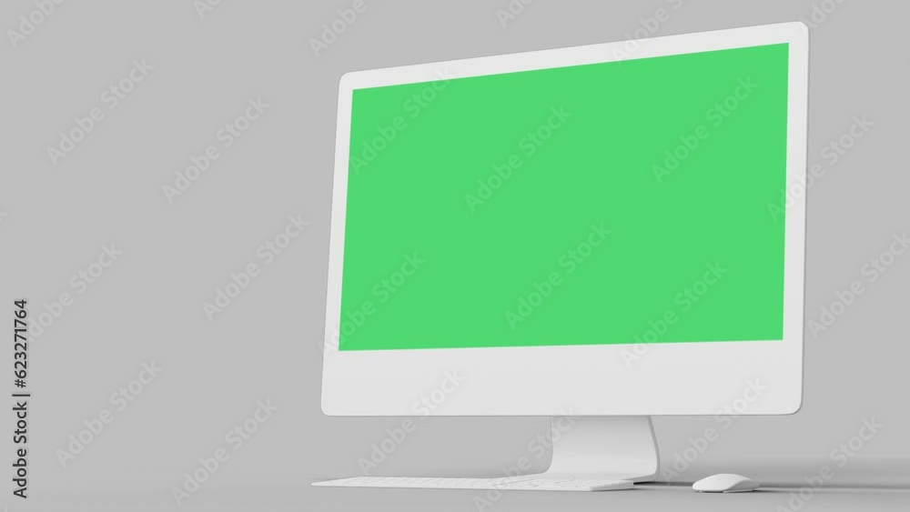 MacBook with green screen isolated on green screen background. HD ...