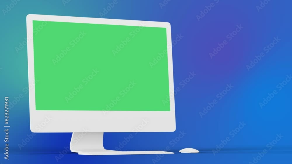 MacBook with green screen isolated on green screen background. HD ...