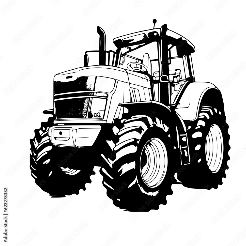 Vecteur Stock tractor svg, farm tractor svg, farm svg, tractor svg file ...
