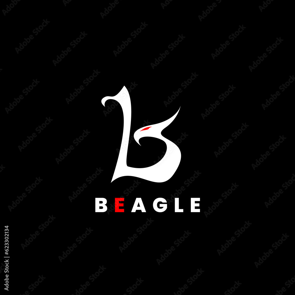 bird logo design vector. Letter B Eagle Logo. falcon logo template ...