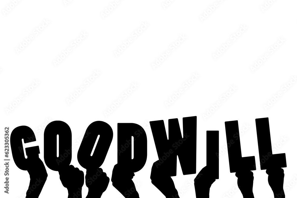 Poster Digital png illustration of hands with goodwill text on ...