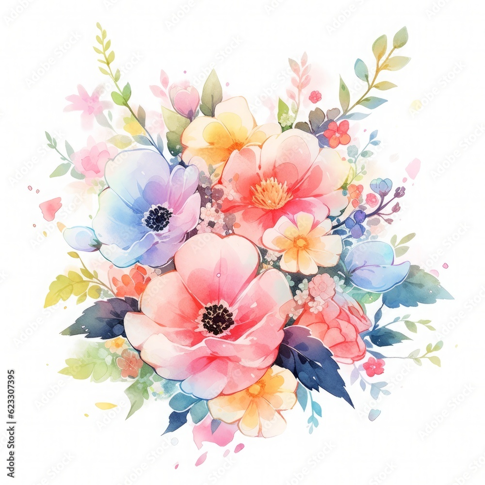 Watercolor Flower Clipart Set, Watercolor Flower Bundle, Watercolor ...