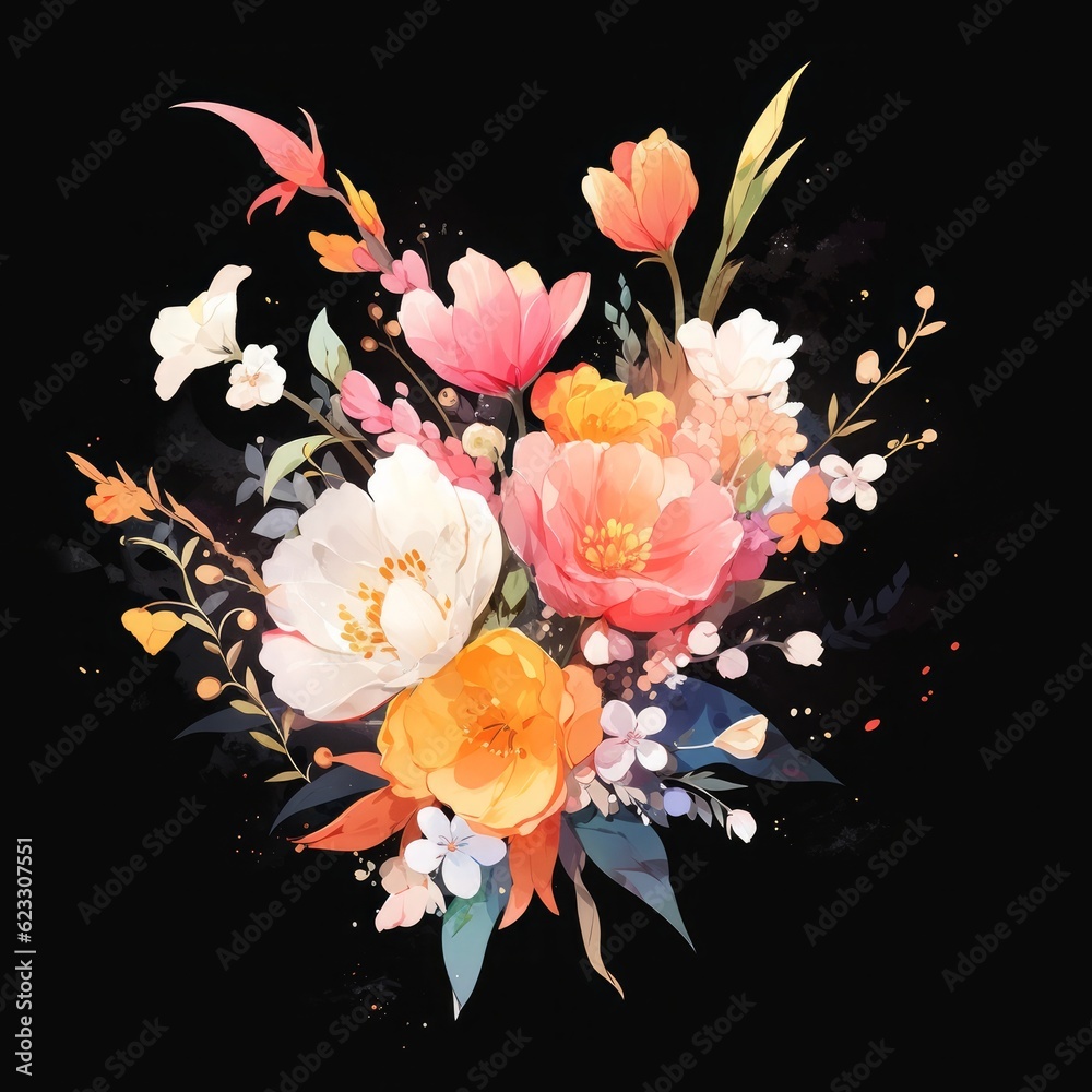 Watercolor Flower Clipart Set, Watercolor Flower Bundle, Watercolor ...