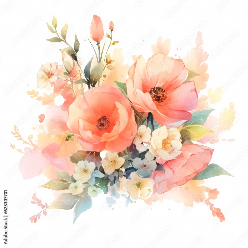Watercolor Flower Clipart Set, Watercolor Flower Bundle, Watercolor ...