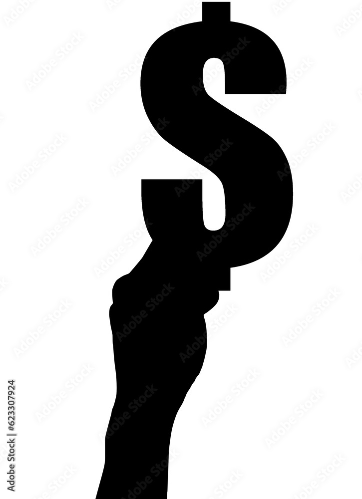 Digital png illustration of hand with dollar symbol on transparent ...