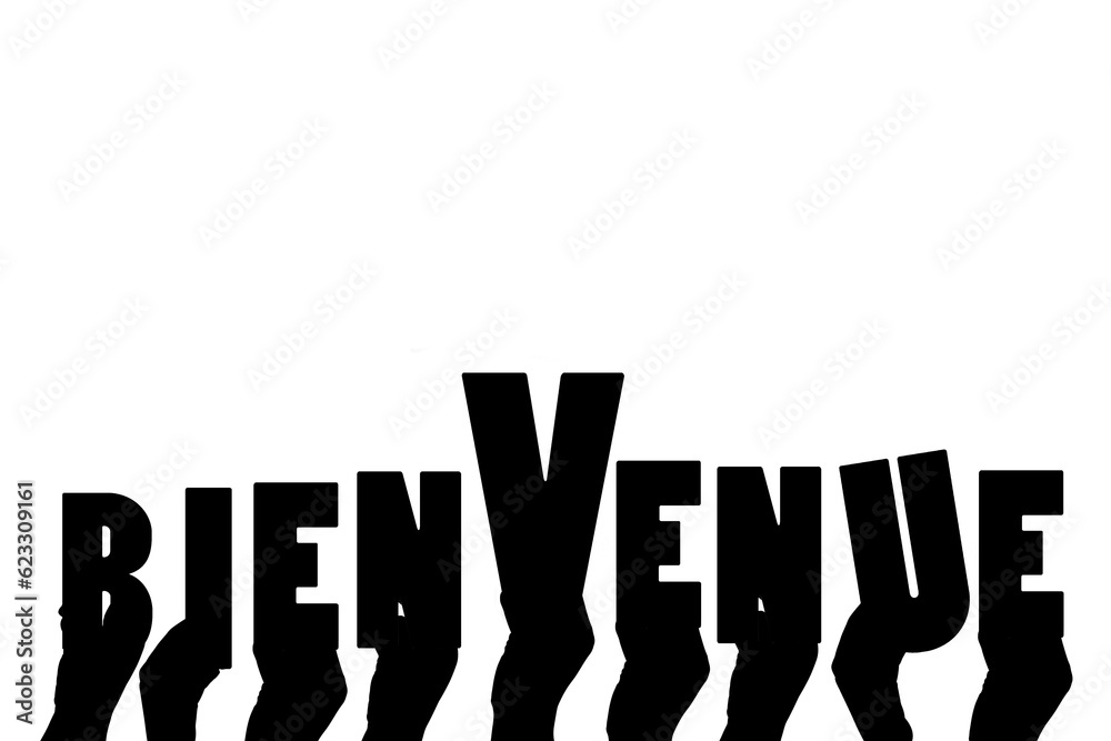 Digital png illustration of hands with bien venue text on transparent ...