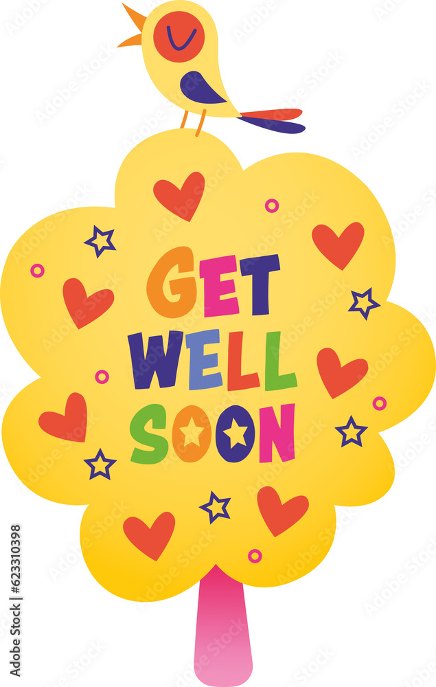Digital png illustration of get well soon text on transparent ...