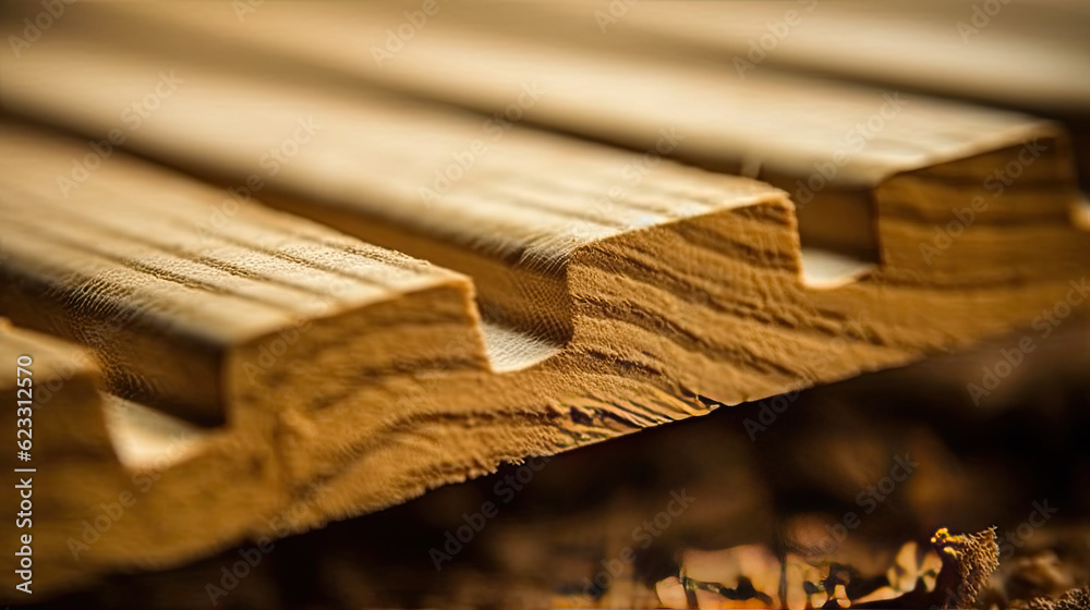 Wooden boards, lumber, industrial wood, timber. Pine wood timber stack ...
